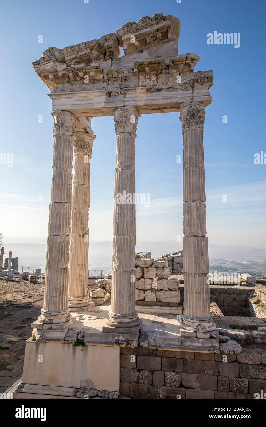 Trajan temple in ancient city of Pergamon in Turkey Stock Photo - Alamy