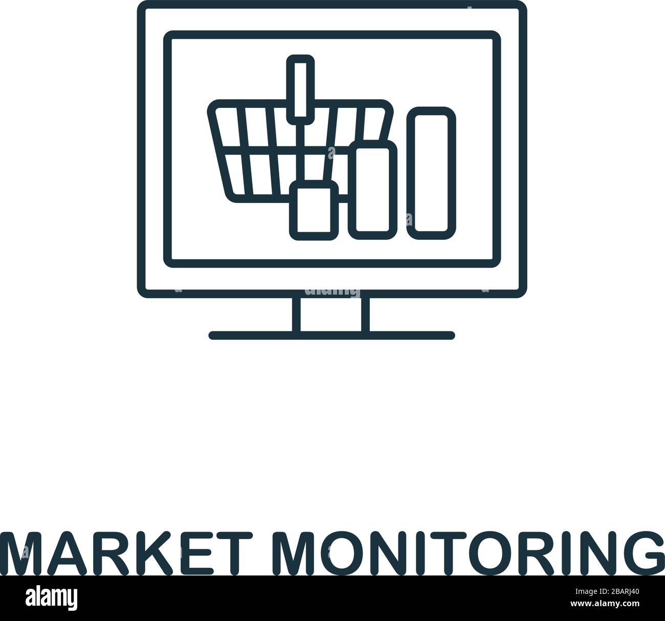 Market Monitoring icon from seo collection. Simple line Market ...