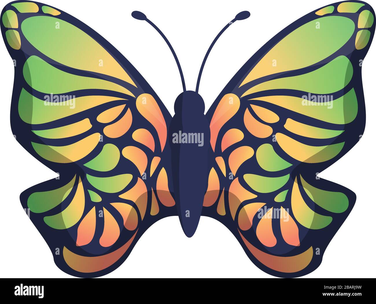 Gradient color butterfly icon. Cartoon of gradient color butterfly ...