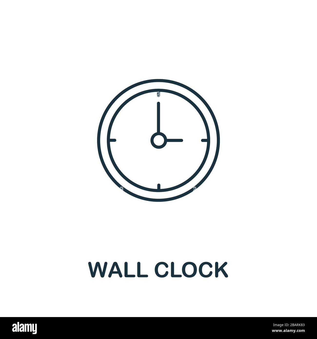 Wall Clock icon from office tools collection. Simple line Wall Clock ...