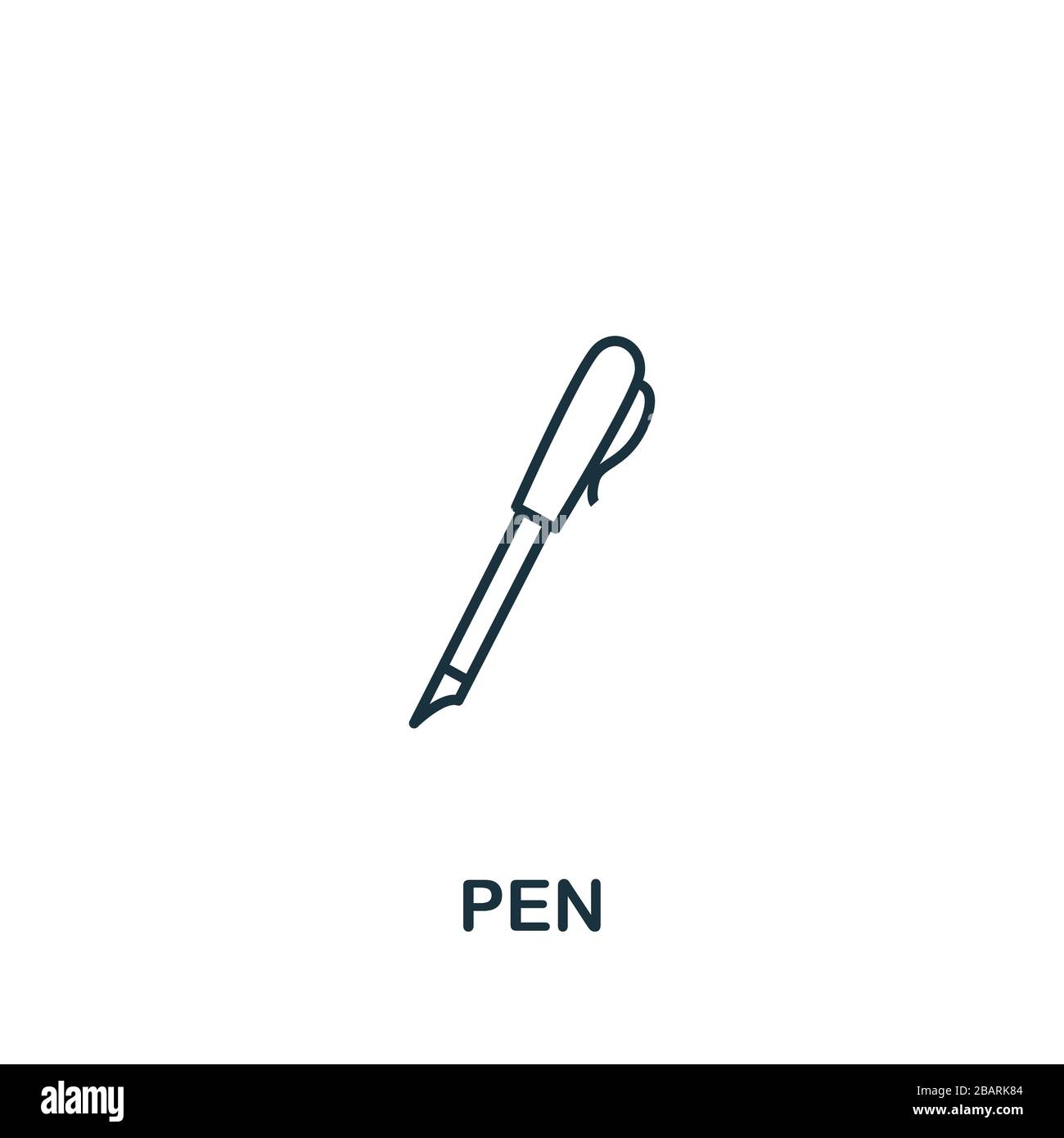 Pen icon from office tools collection. Simple line Pen icon for ...