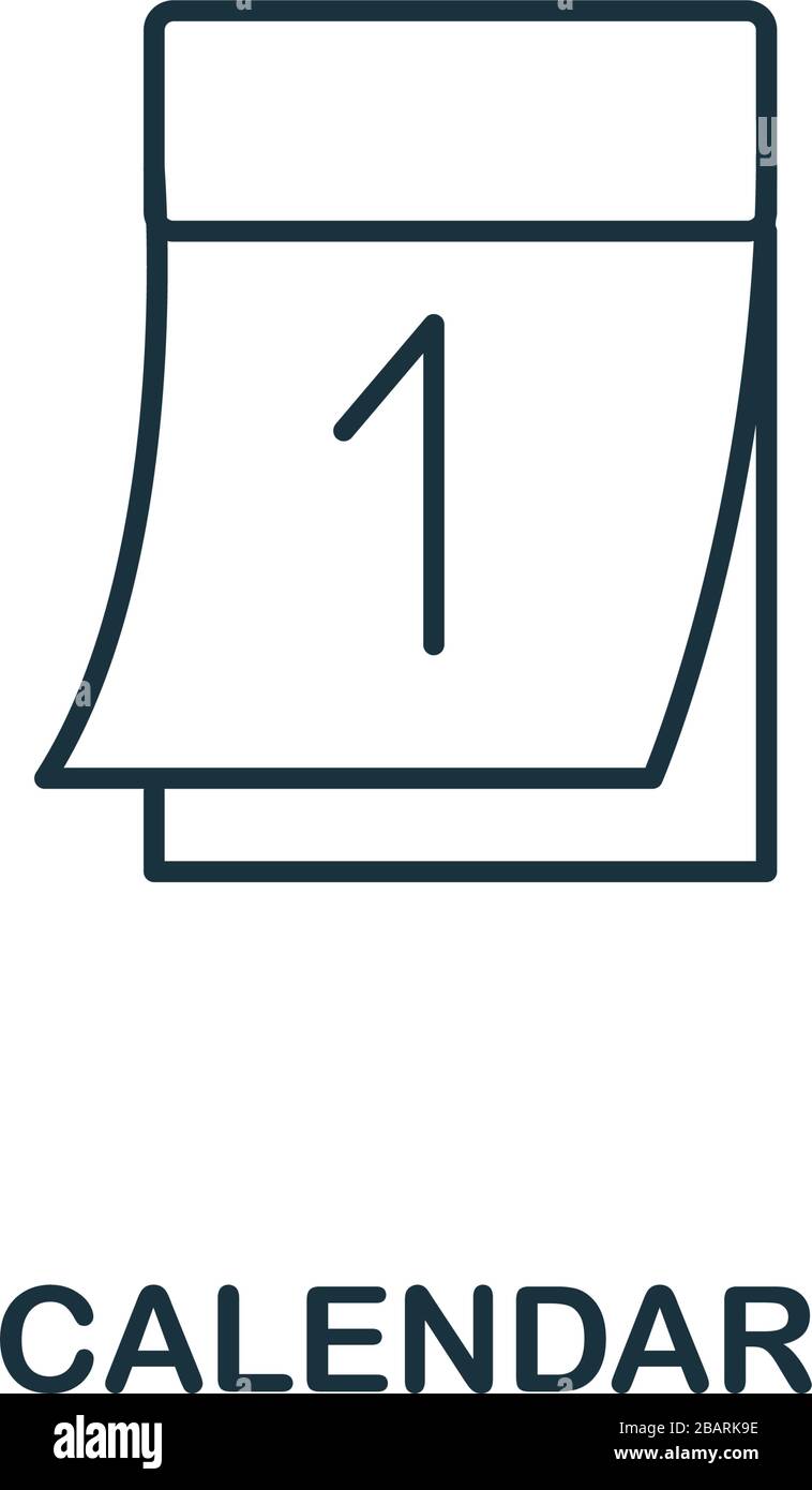 Calendar icon from office tools collection. Simple line Calendar icon ...