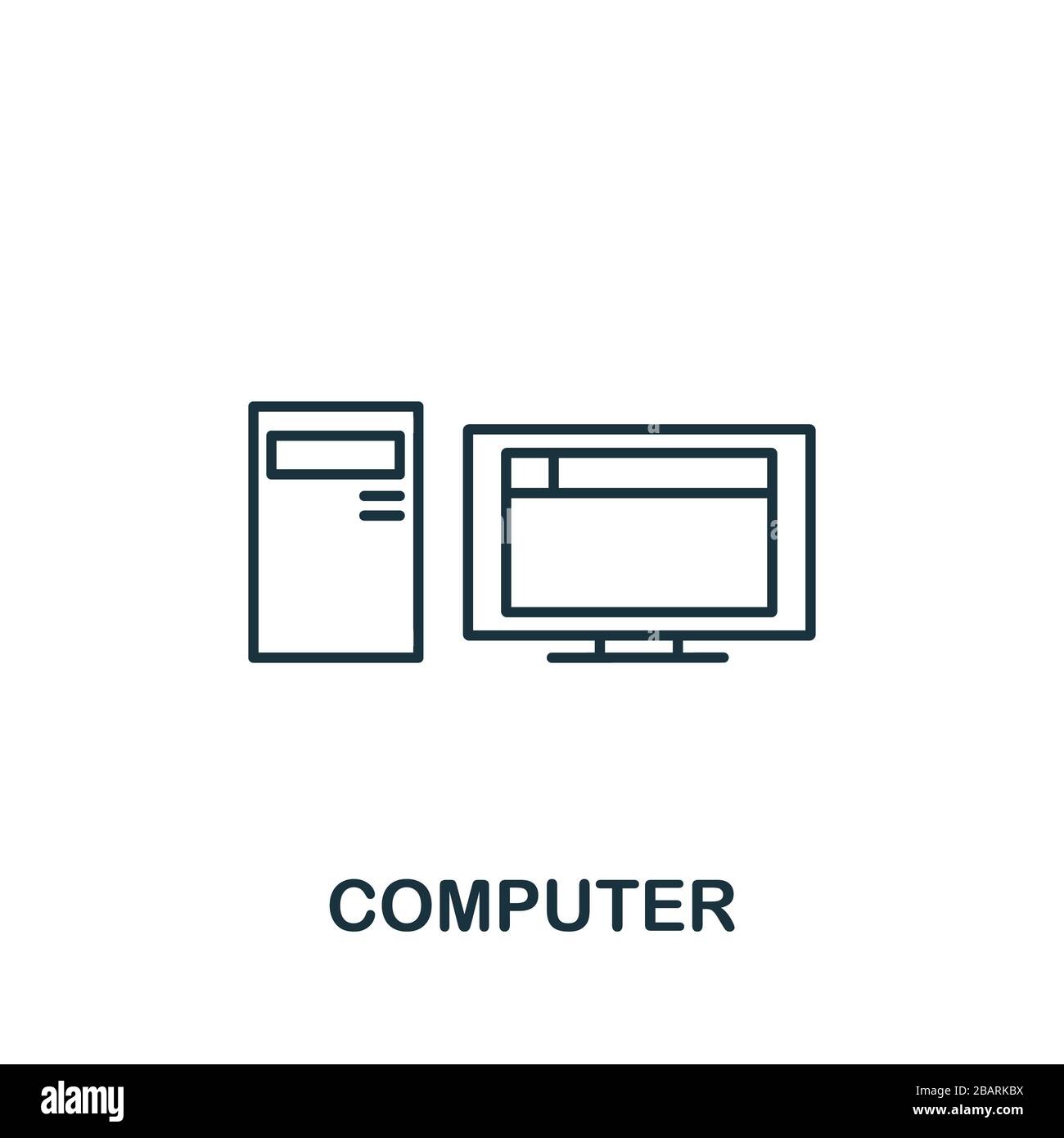 Computer icon from office tools collection. Simple line Computer icon ...