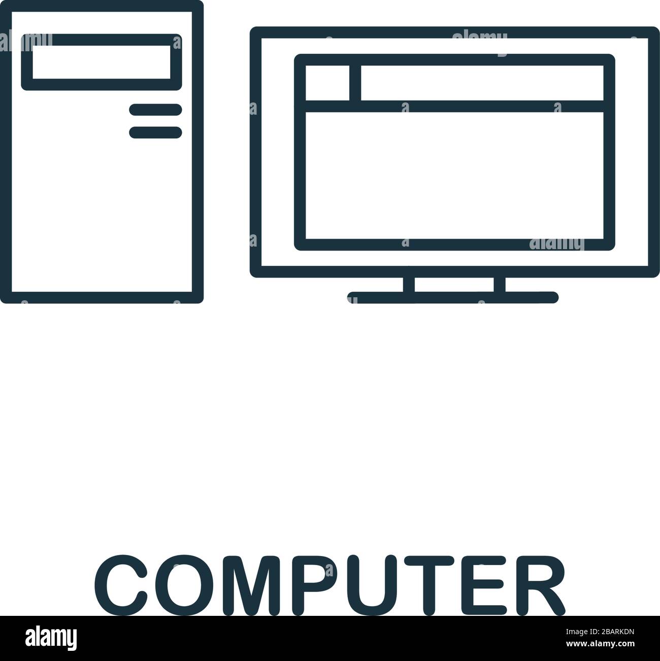 Computer icon from office tools collection. Simple line Computer icon ...