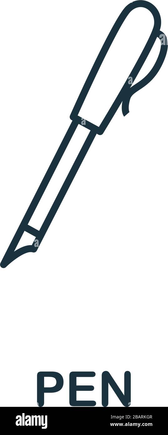 Pen icon from office tools collection. Simple line Pen icon for ...