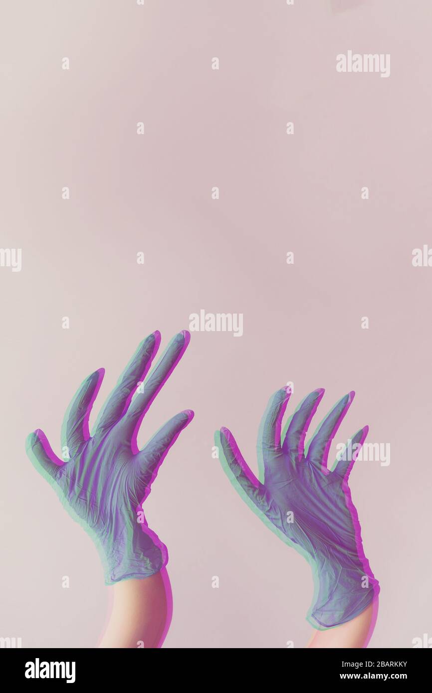 Vertical shot of distorted wavy hands behind a white background Stock ...