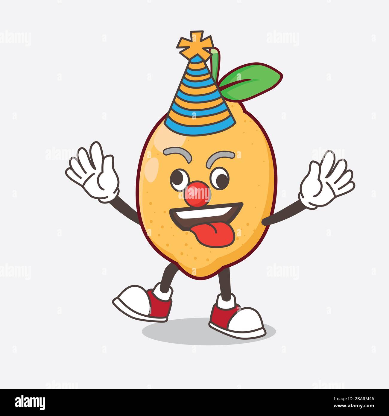 An illustration of Lemon Fruit cartoon mascot character as funny clown ...