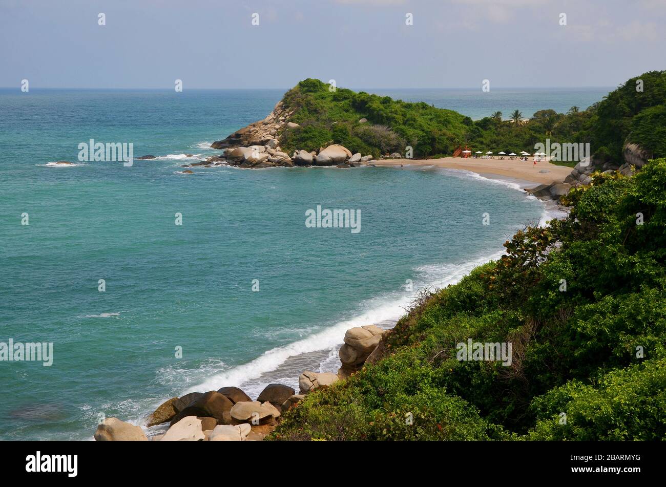Rocky tropical beach at Tayrona Colombia Stock Photo - Alamy