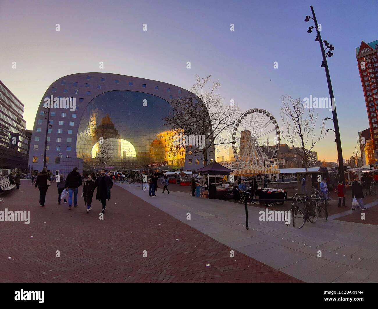 famous rotterdam market at sunset in holland Stock Photo - Alamy