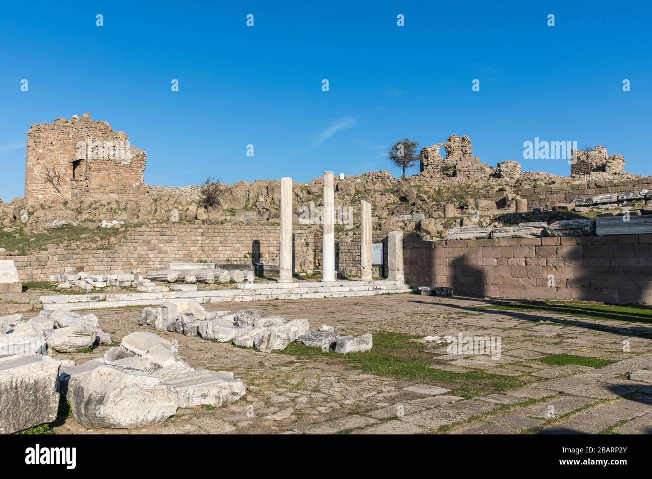 Trajan temple in ancient city of Pergamon in Turkey Stock Photo - Alamy