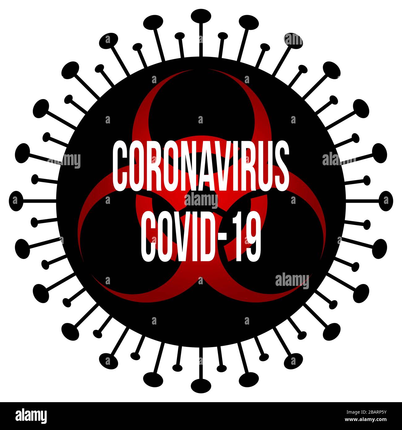 A Coronavirus (CoVid19) disease graphic design with a black and red ...