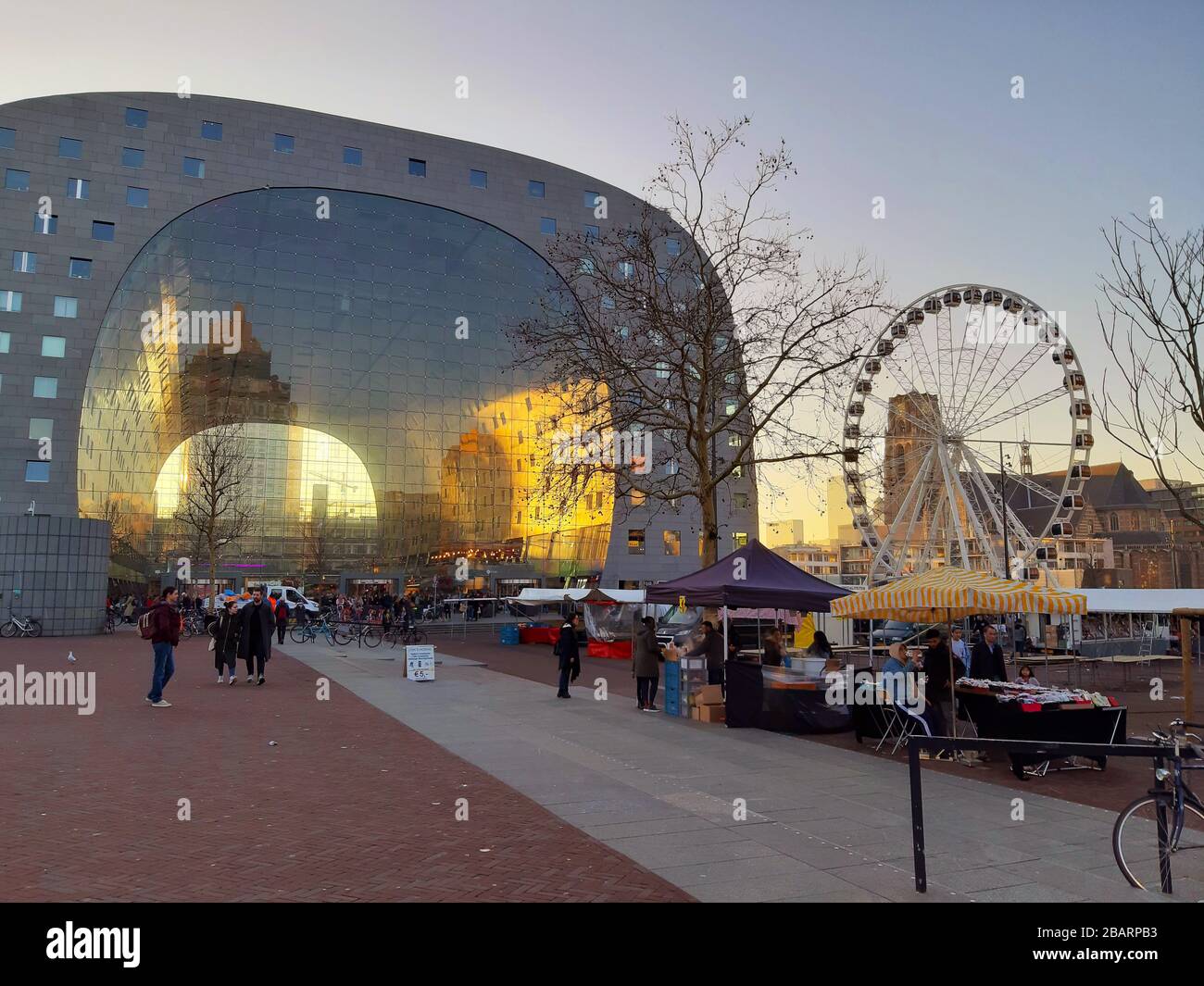 famous rotterdam market at sunset in holland Stock Photo - Alamy