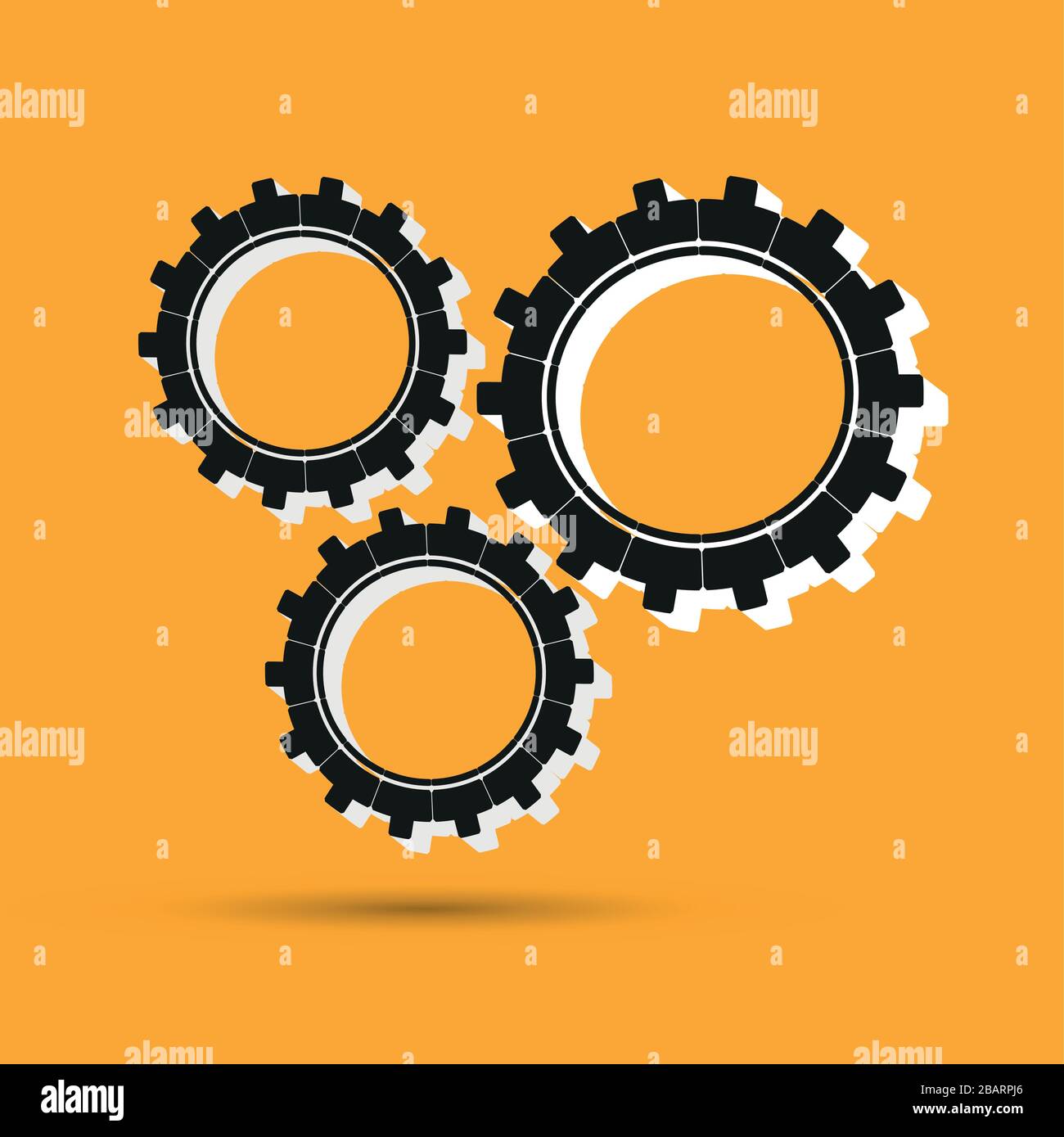 Vector gear. Simple flat symbol.Perfect Black pictogram illustration on ...