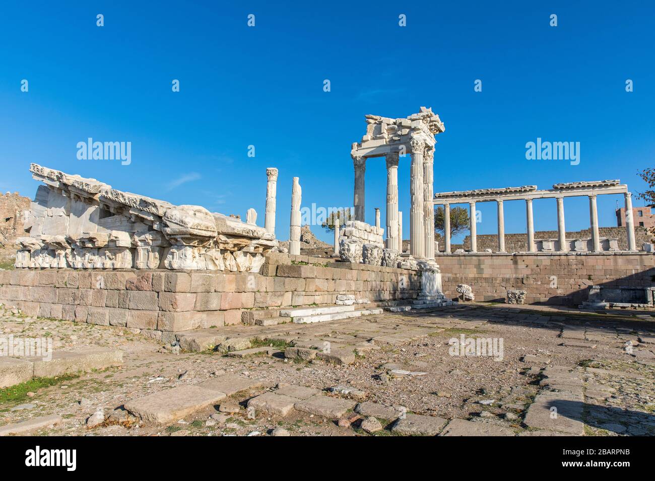 Trajan temple in ancient city of Pergamon in Turkey Stock Photo - Alamy