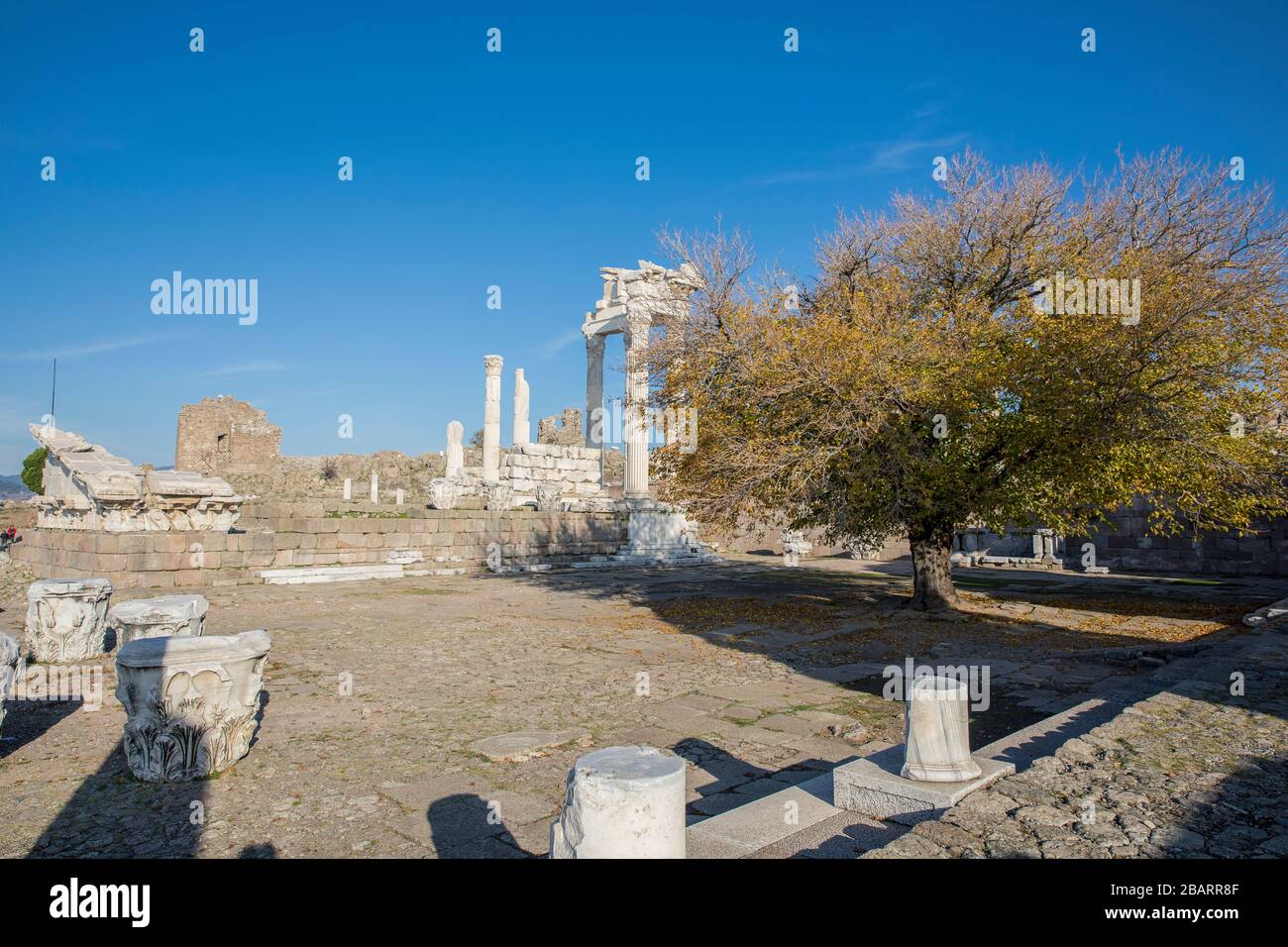 Trajan temple in ancient city of Pergamon in Turkey Stock Photo - Alamy