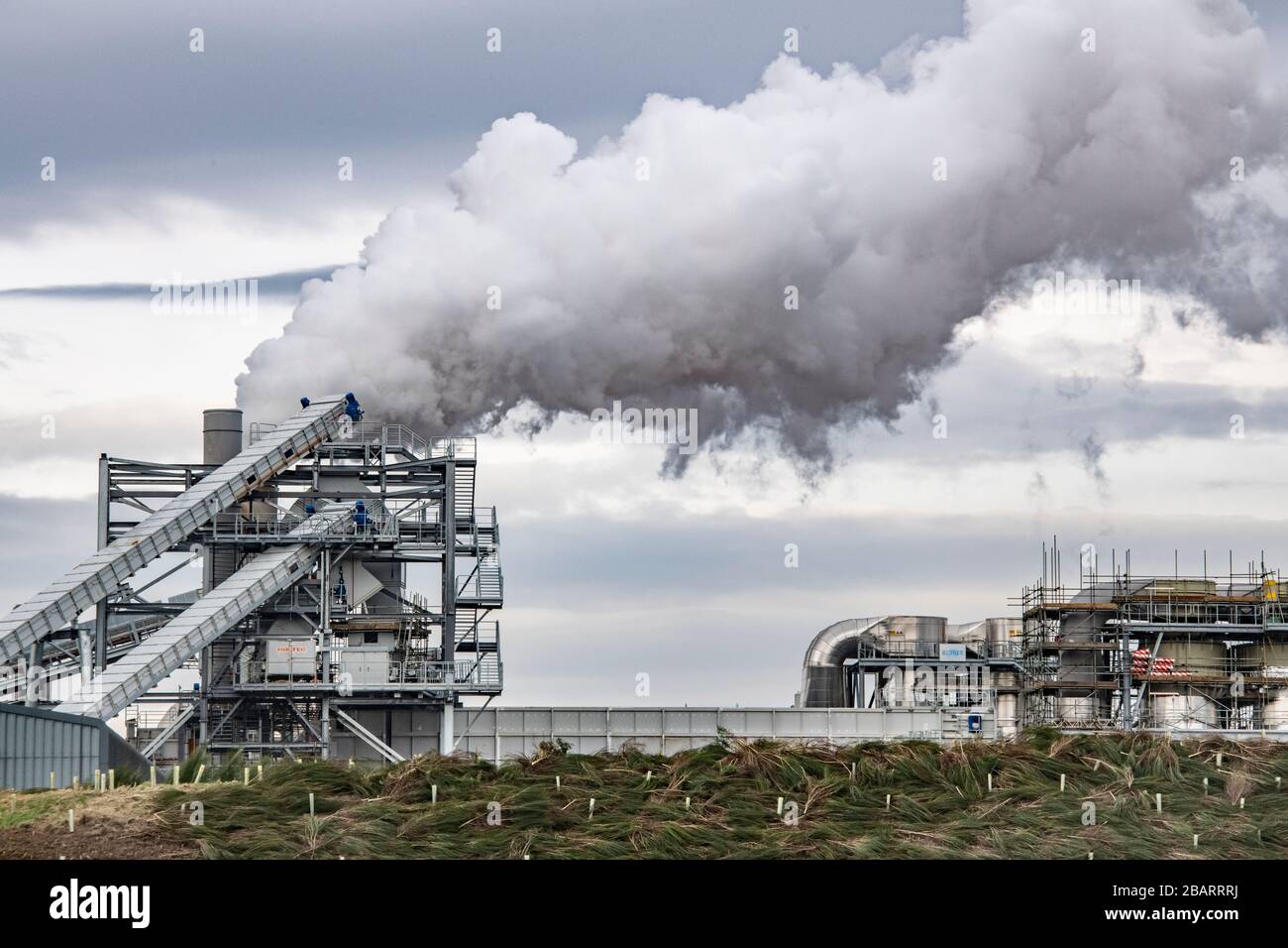 Heavy industry in the Scottish Highlands at the Norbord wood factory ...