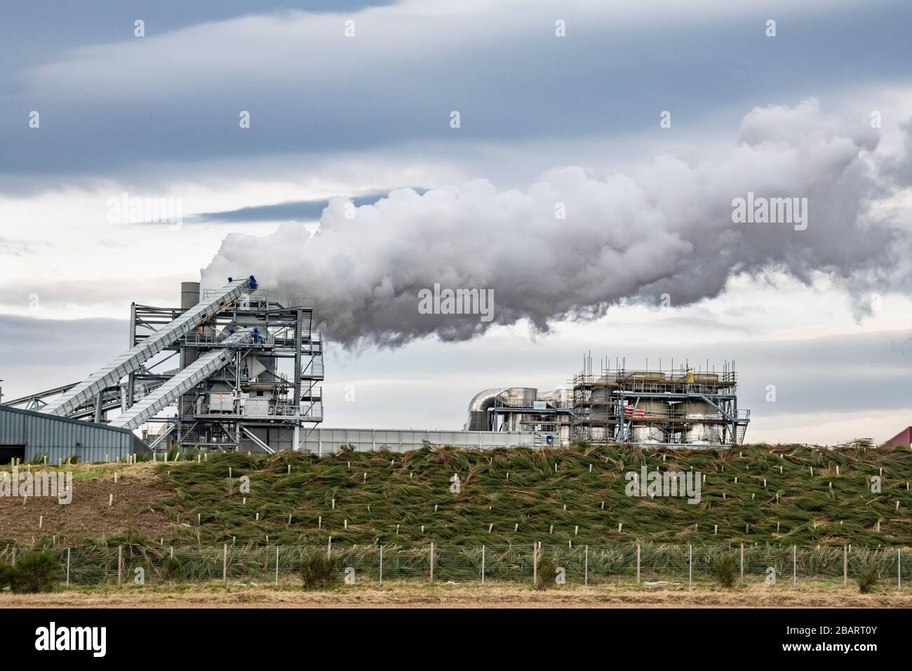 Heavy industry in the Scottish Highlands at the Norbord wood factory ...
