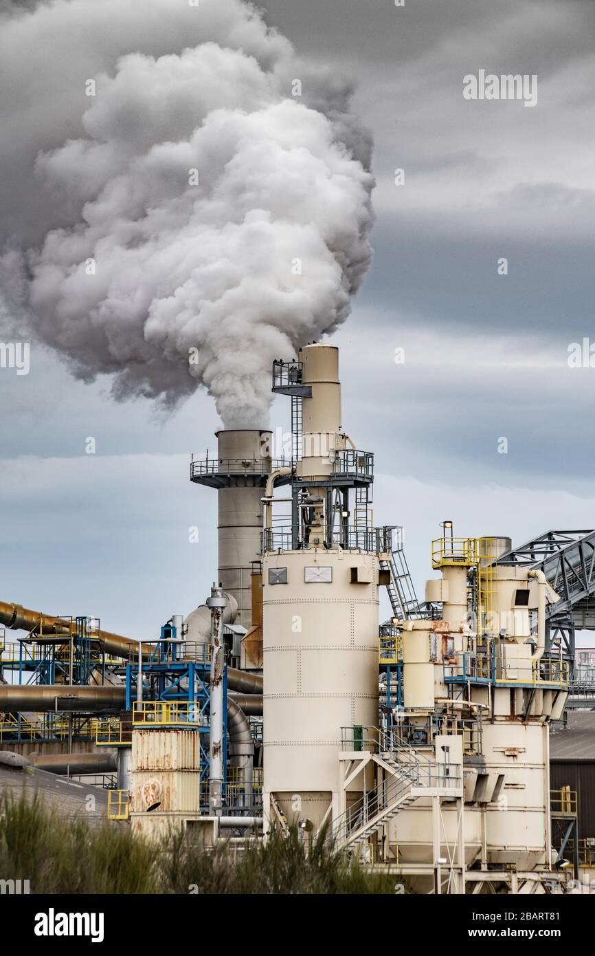 Heavy industry in the Scottish Highlands at the Norbord wood factory ...