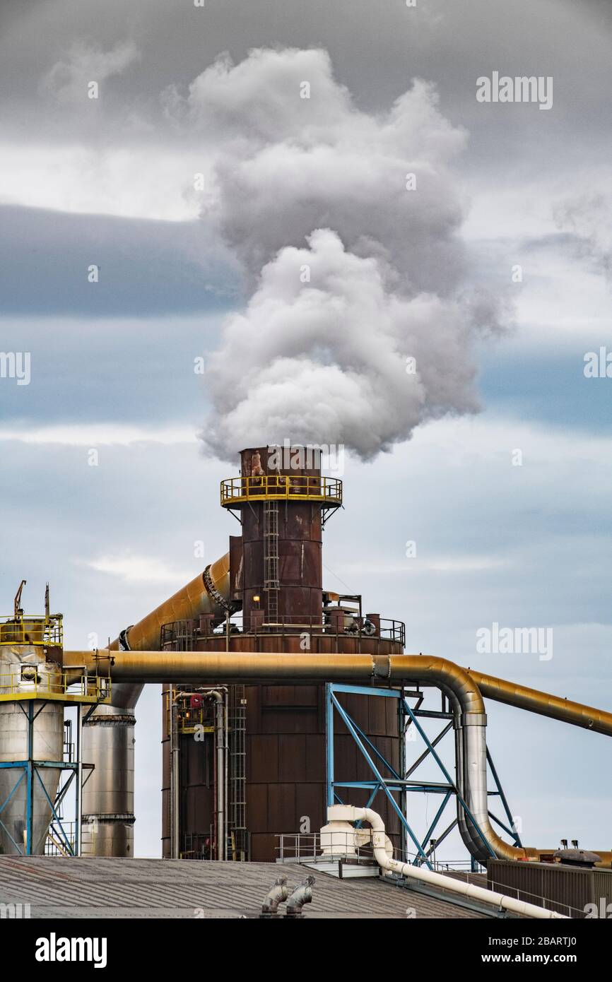 Heavy industry in the Scottish Highlands at the Norbord wood factory ...