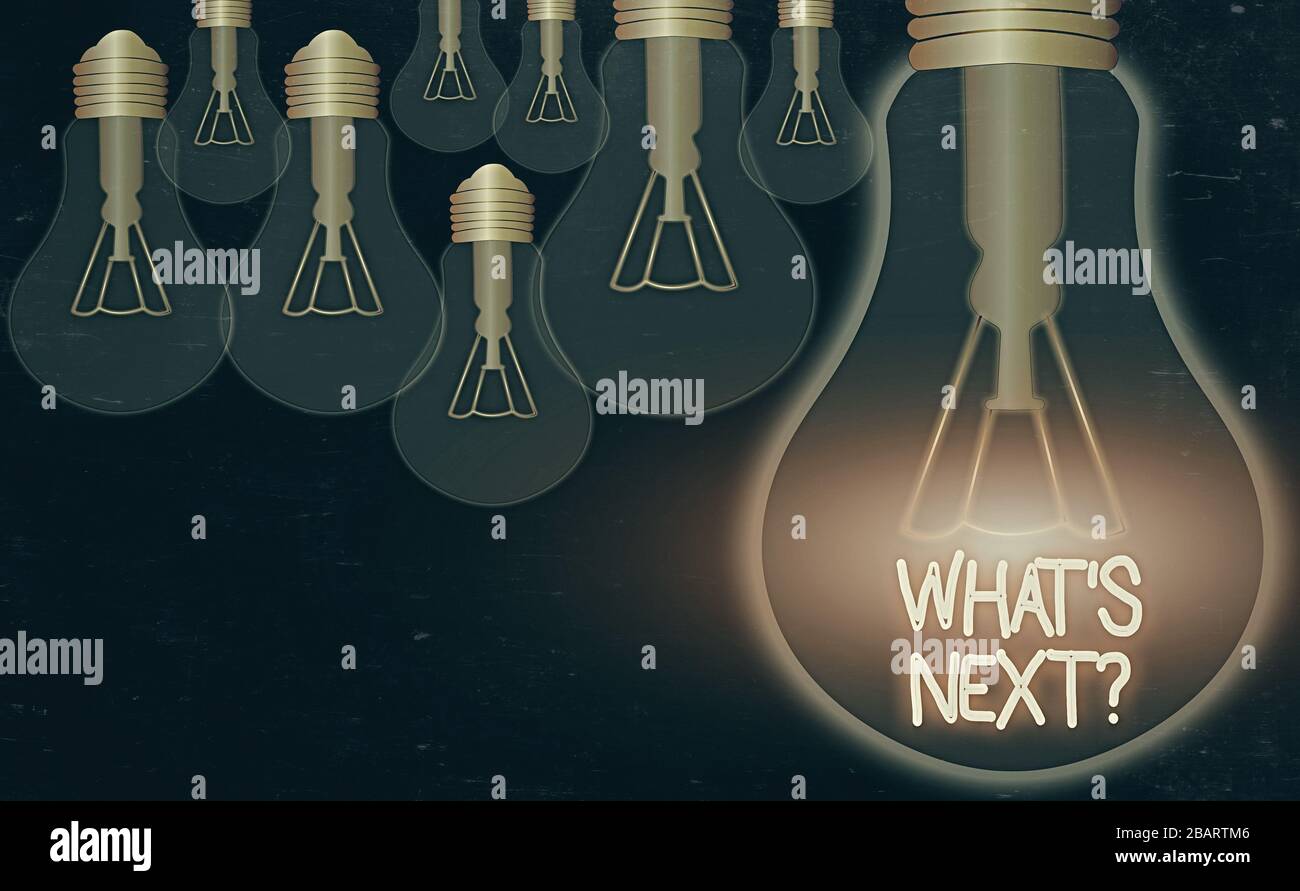 Handwriting text What Next Question. Conceptual photo asking ...