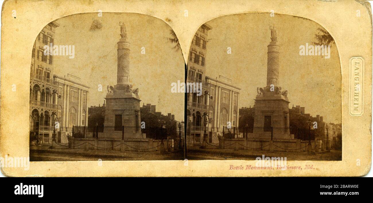 Battle Monument, Baltimore, ca 1858, by Langenheim Bros Stock Photo - Alamy