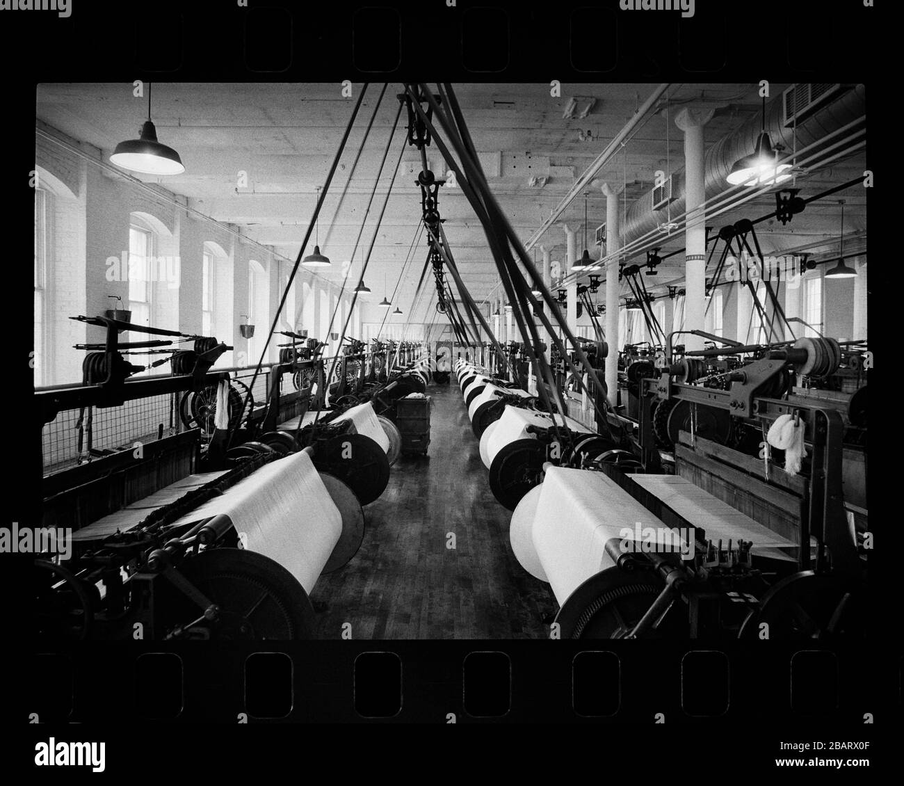 View of cotton mill building Black and White Stock Photos & Images - Alamy