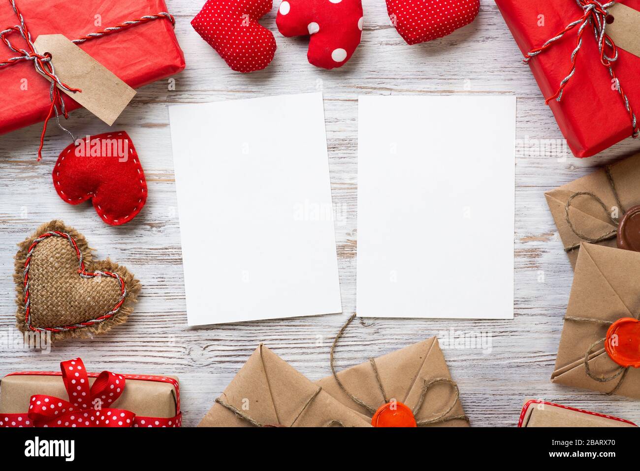 Flat lay cute composition with fabric heart Stock Photo - Alamy