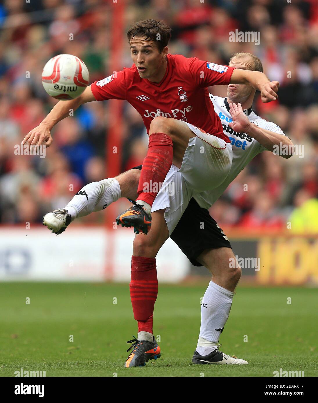 Nottingham Forest's Chris Cohen and Derby County's Gareth Roberts Stock ...