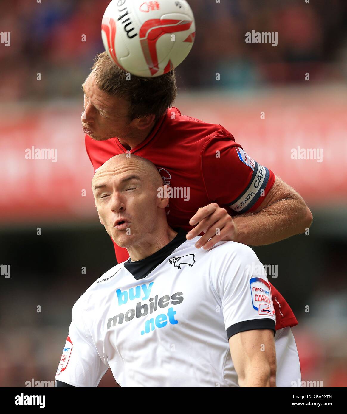 Nottingham Forest's Danny Collins and Derby County's Connor Sammon ...