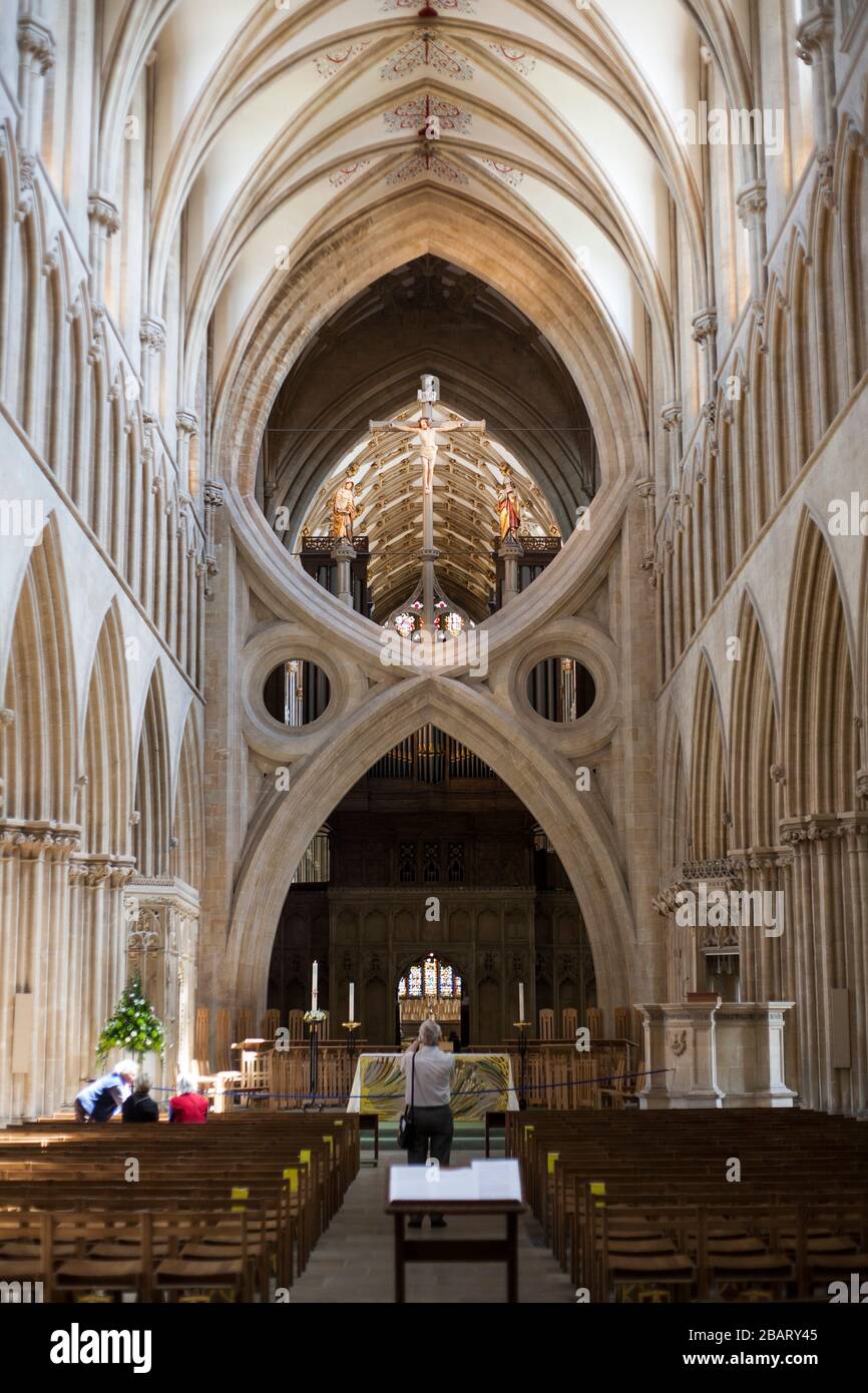 Double Wishbone Arch and Front of Wells Cathedral: The added iconic ...