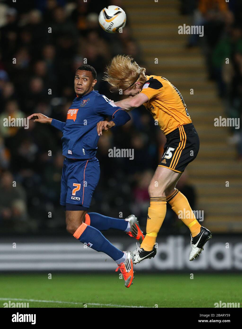 Hull City's Paul McShane and Blackpool's Matthew Phillips Stock Photo ...