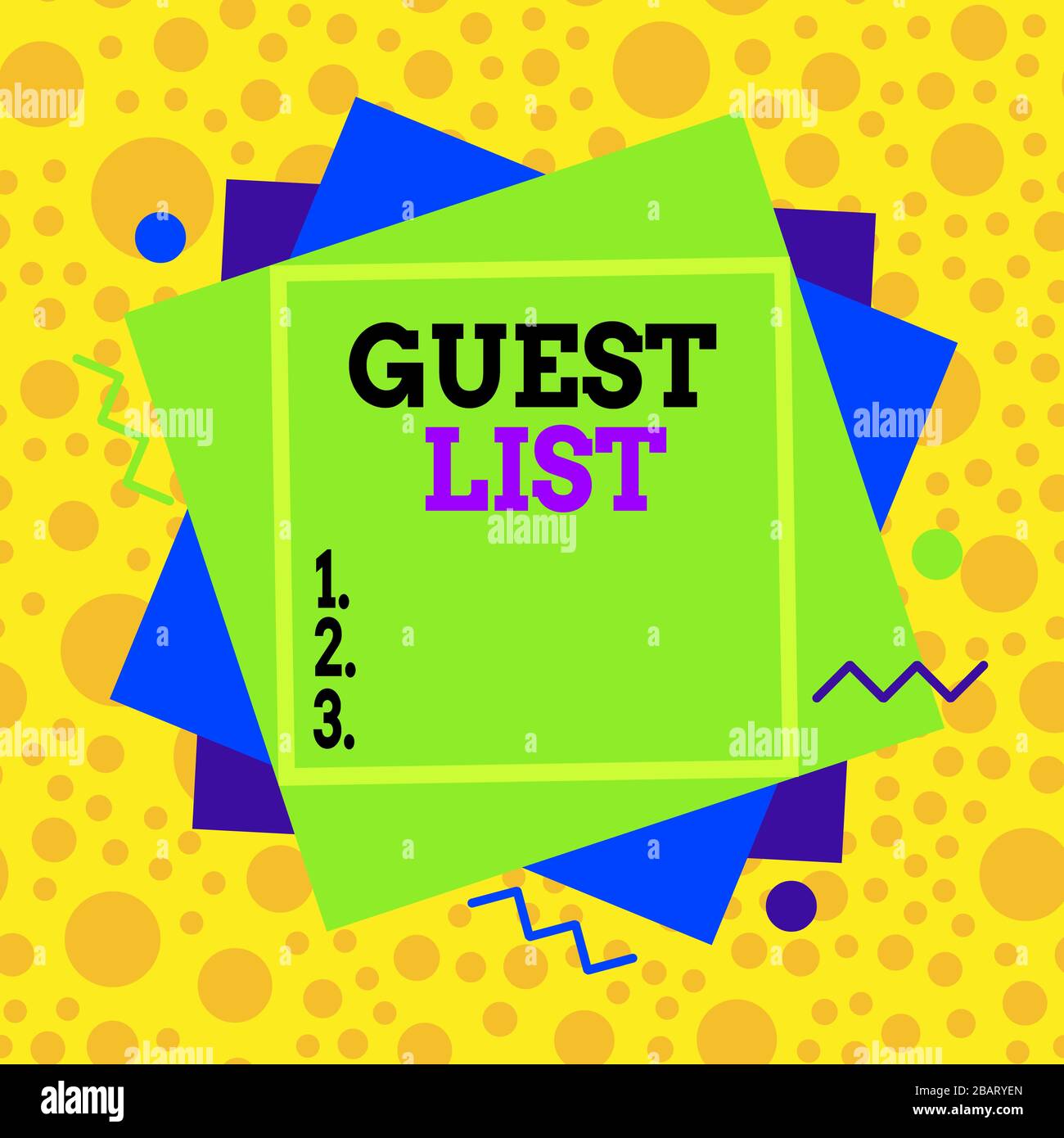 Text sign showing Guest List. Business photo text a list of showing who ...