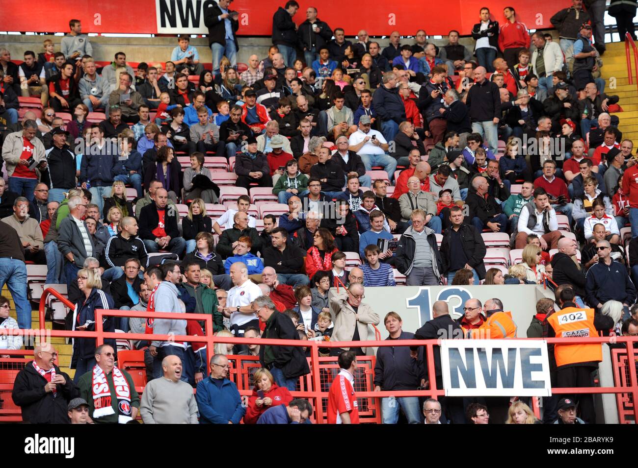 Charlton Athletic fans in the stands before the game Stock Photo - Alamy