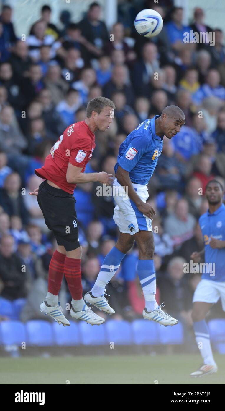 Peterborough United's Tyrone Bennett and Nottingham Forest's Danny ...