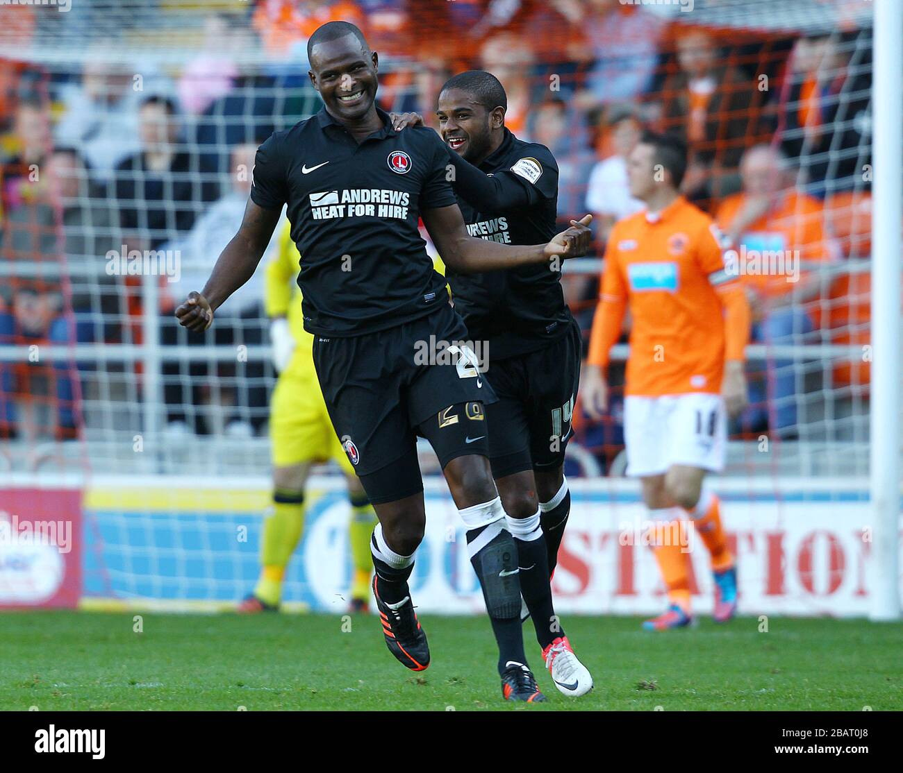 Charlton Athletic's Leon Cort celebrates scoring against Blackpool with ...
