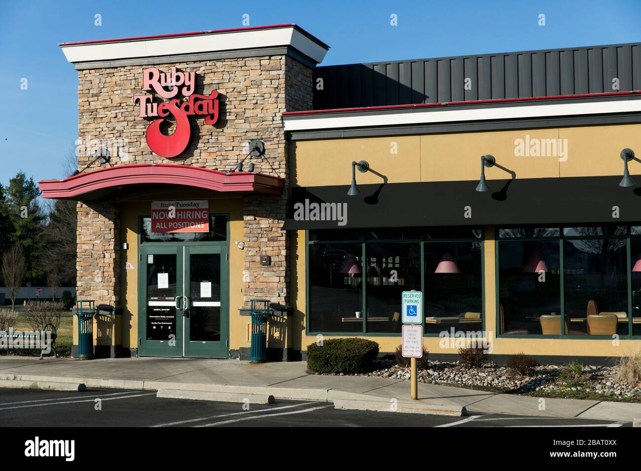 A logo sign outside of a Ruby Tuesday restaurant location in North ...