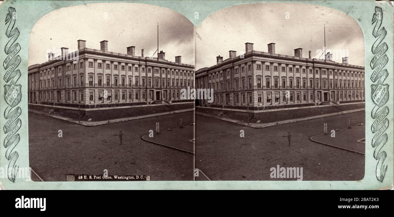 U.S. Post Office, Washington, D.C., by Charles Bierstadt, ca 1870 Stock ...