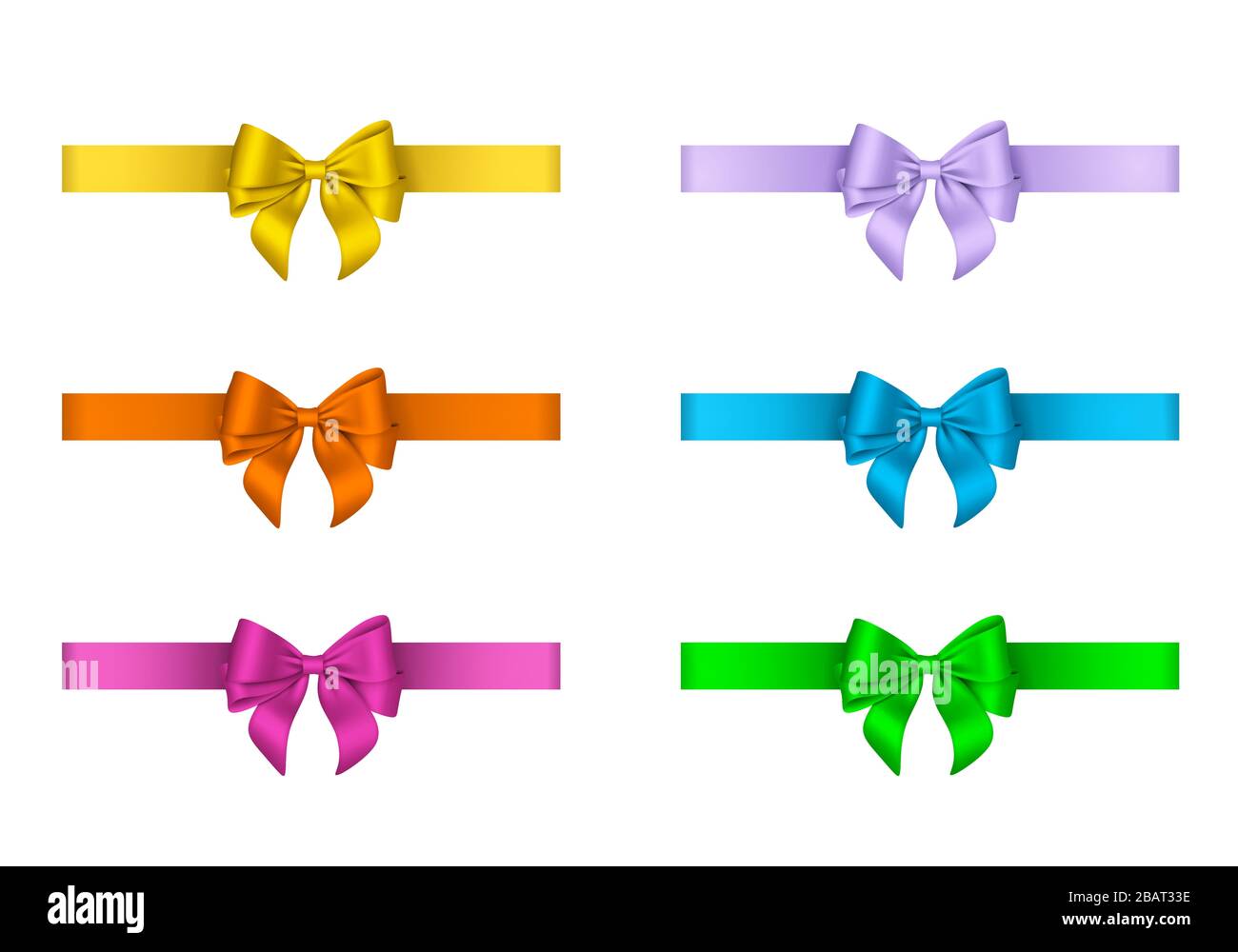 set of colorful bows and ribbons Stock Photo - Alamy