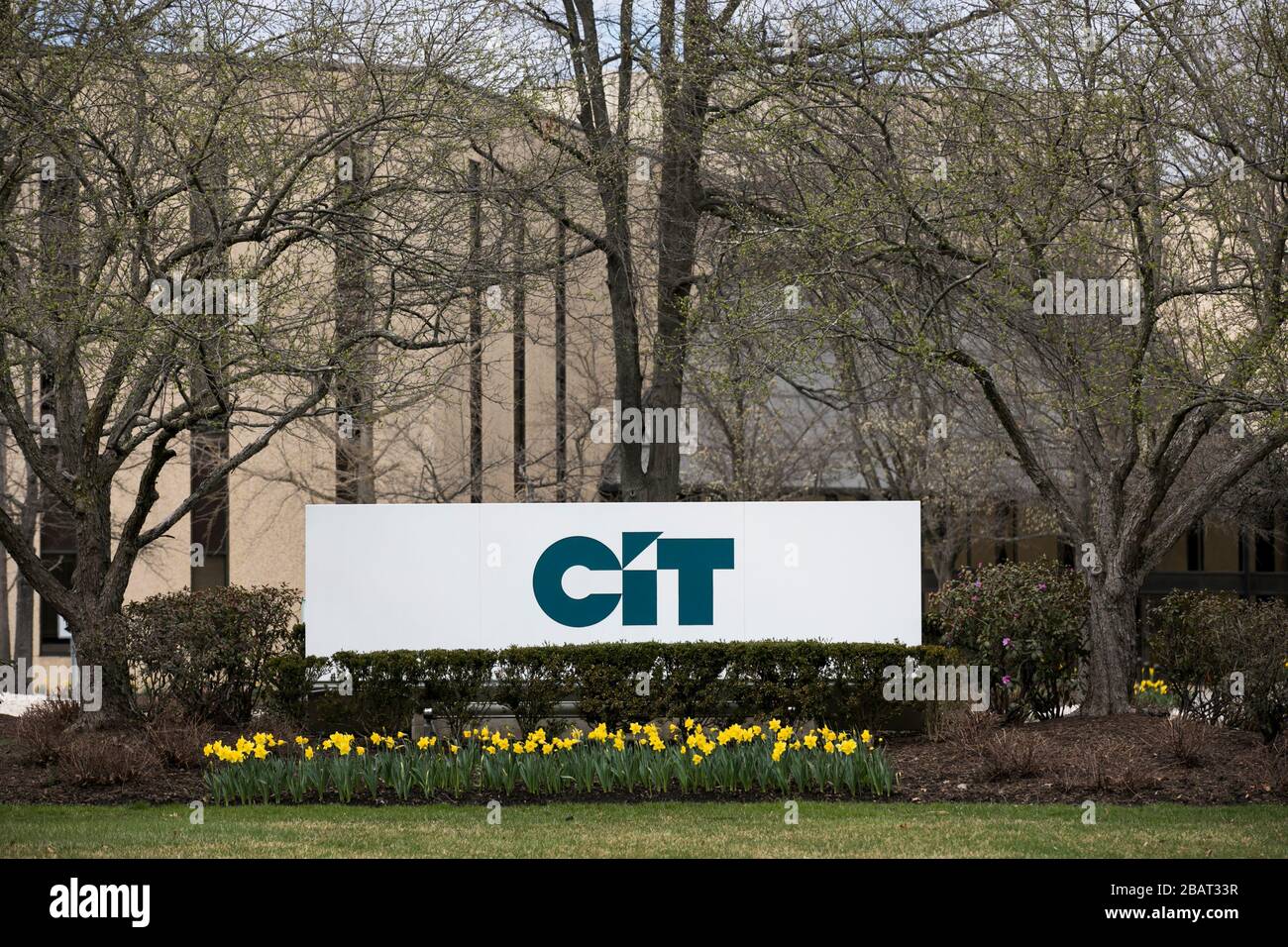 A logo sign outside of a facility occupied by CIT Group in Livingston ...