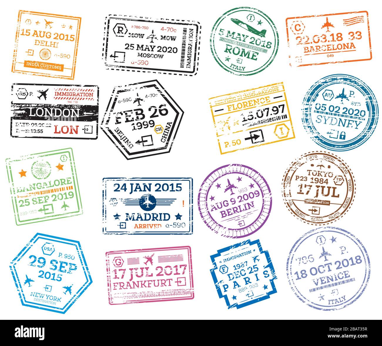Paris Passport Stamp Vector