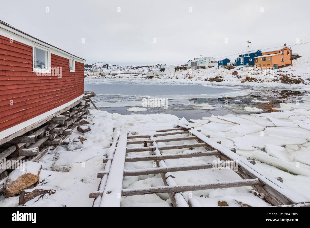 Stage and boat launch ramp at Experience Fogo, used for interpreting ...