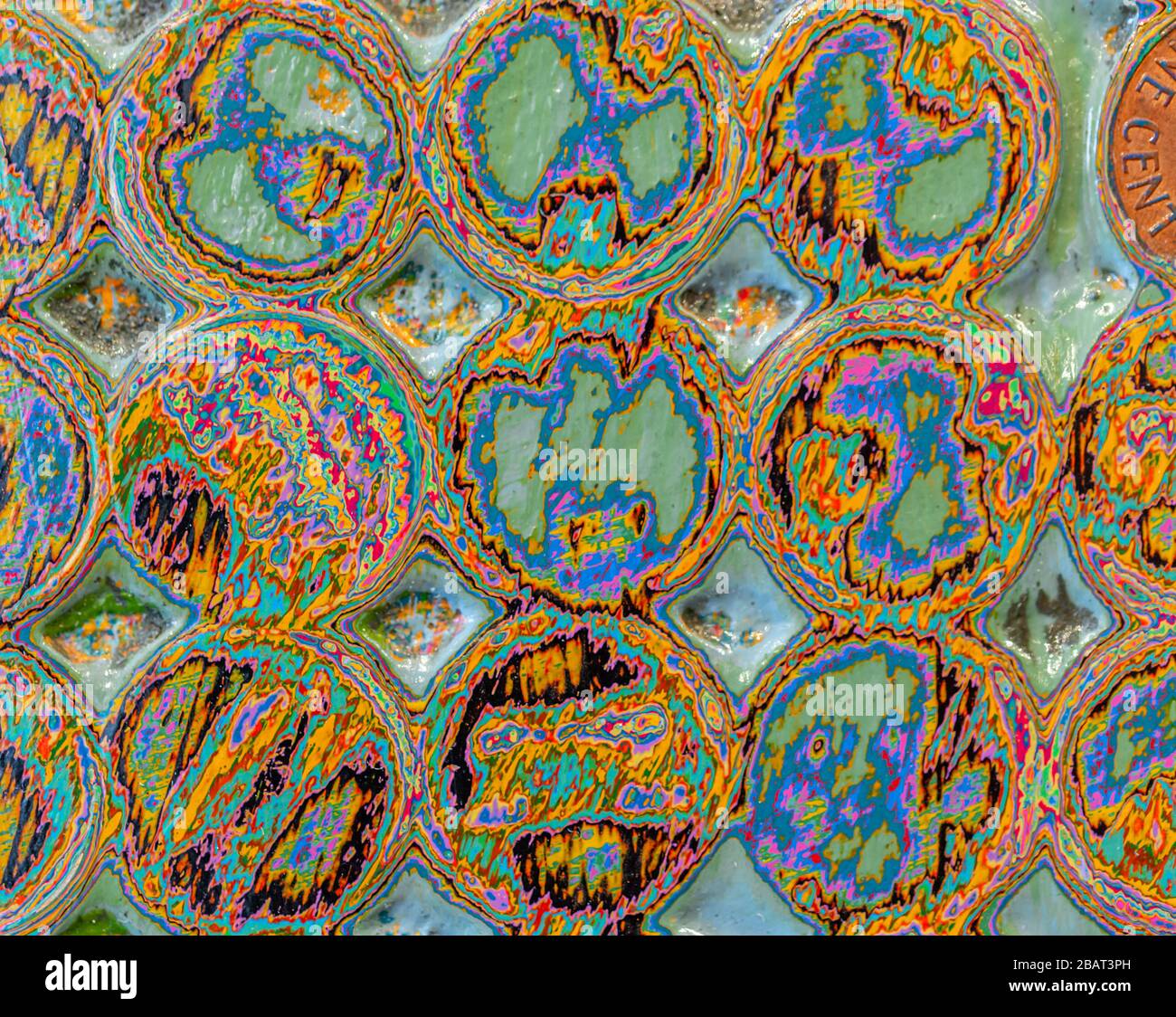 detail of a work of art using pennies by Gavin Zeigler Stock Photo - Alamy