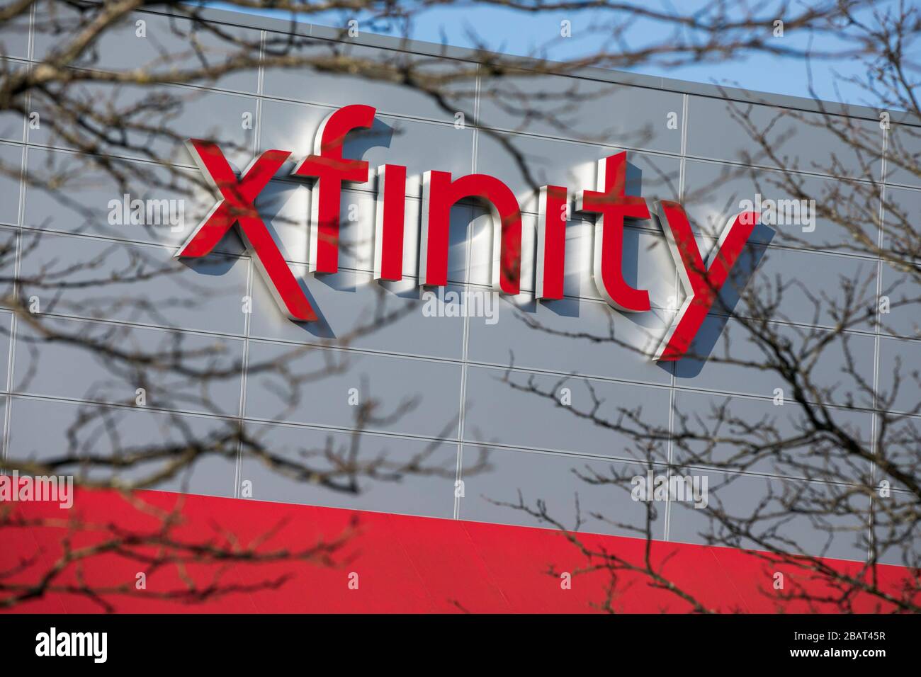 A logo sign outside of a xfinity retail store location in North Wales ...