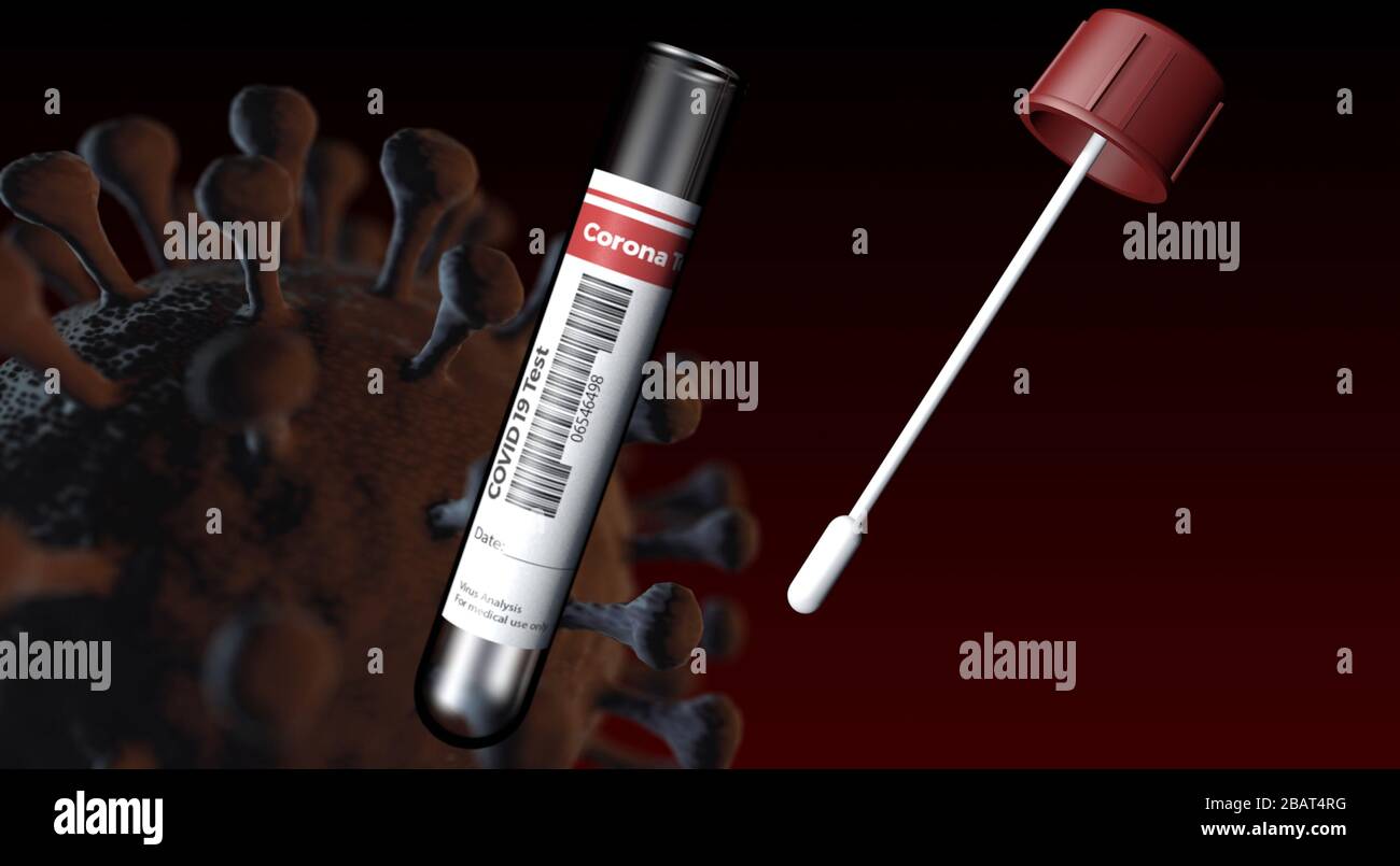 Covid19-Quicktest tube - 3D Illustration Stock Photo - Alamy