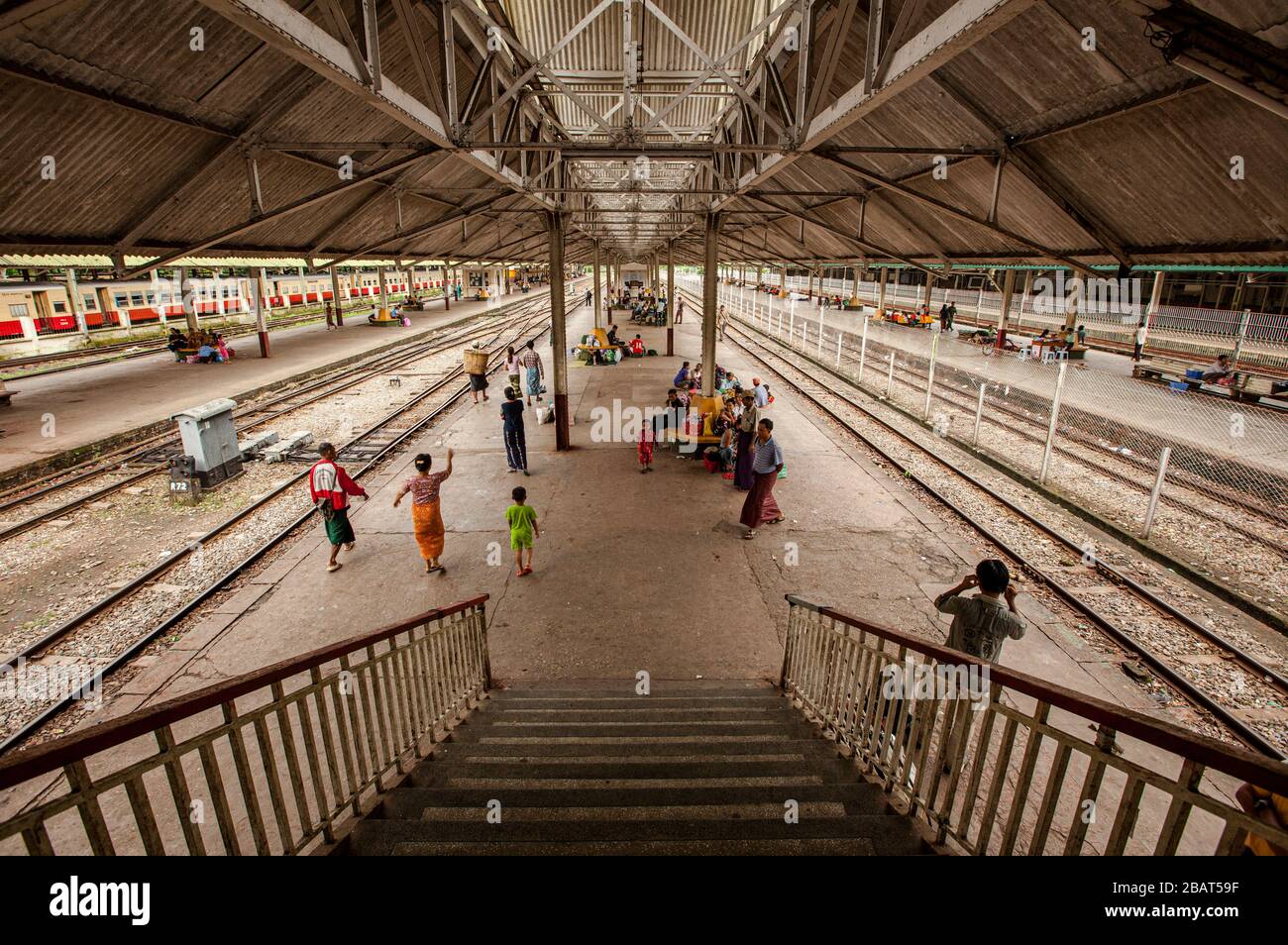 Yangon train station. Yangon, Myanmar Stock Photo - Alamy