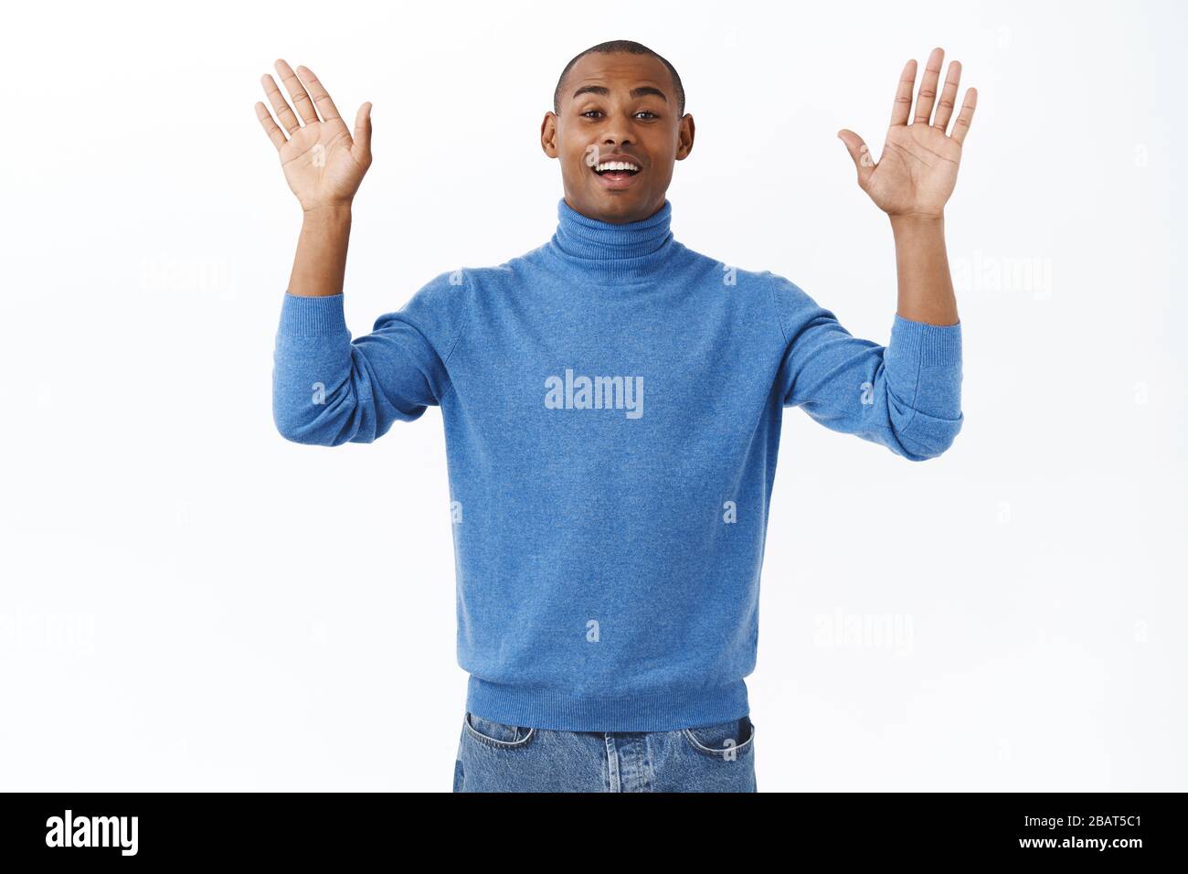 Trying to attract attention hi-res stock photography and images - Alamy