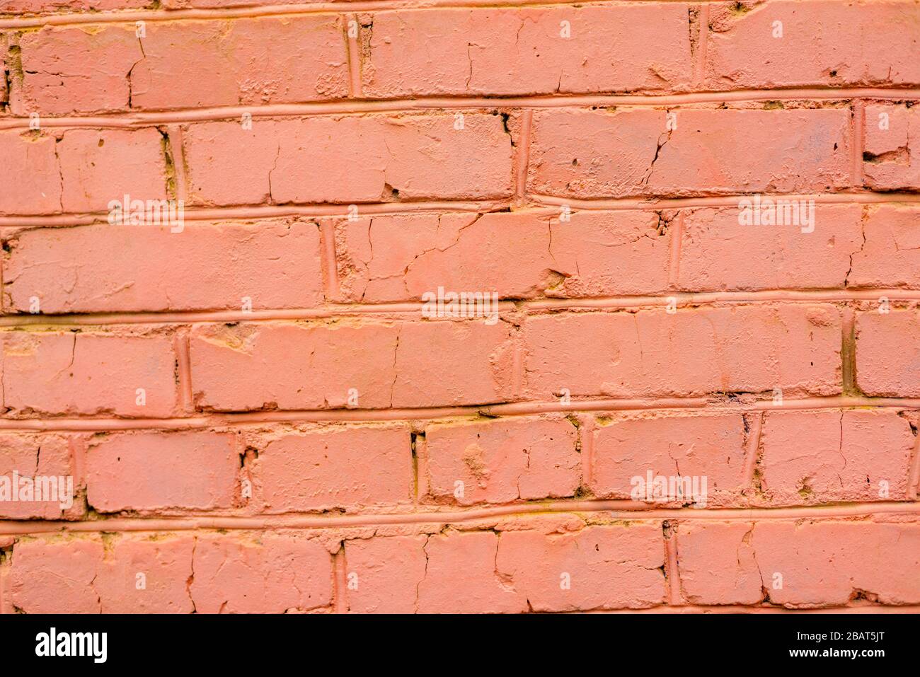old red brick wall, masonry close-up texture, brick painted orange ...