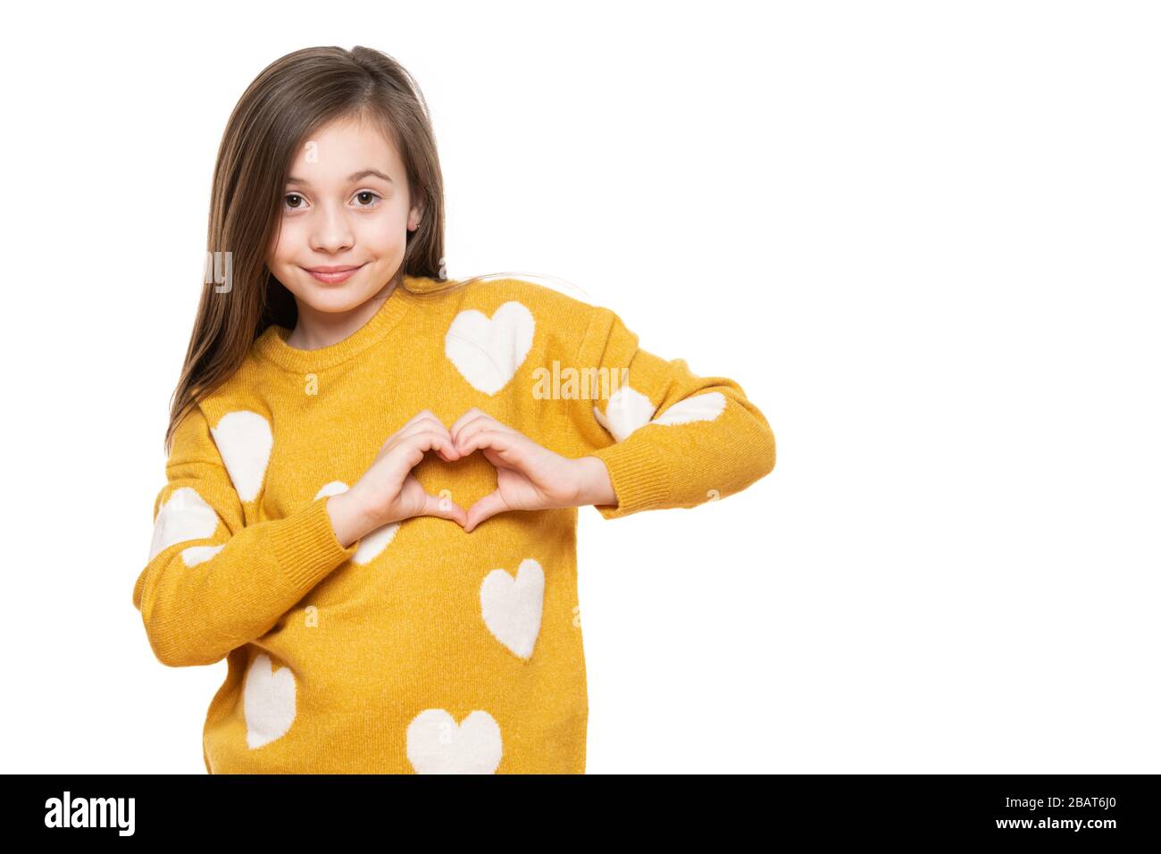 Child hand making heart hi-res stock photography and images - Alamy
