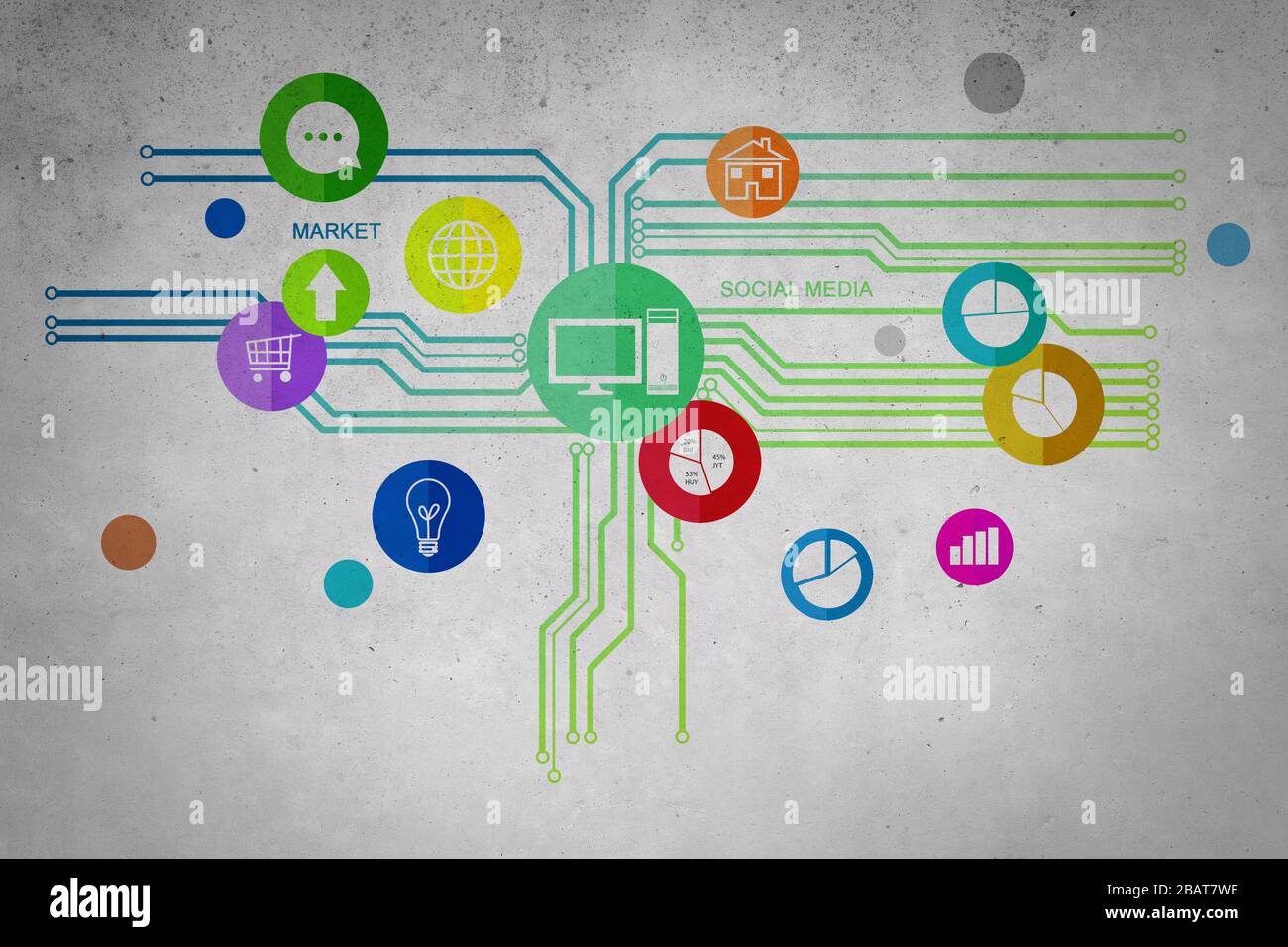 group of colorful application icons, concept of Internet Stock Photo ...