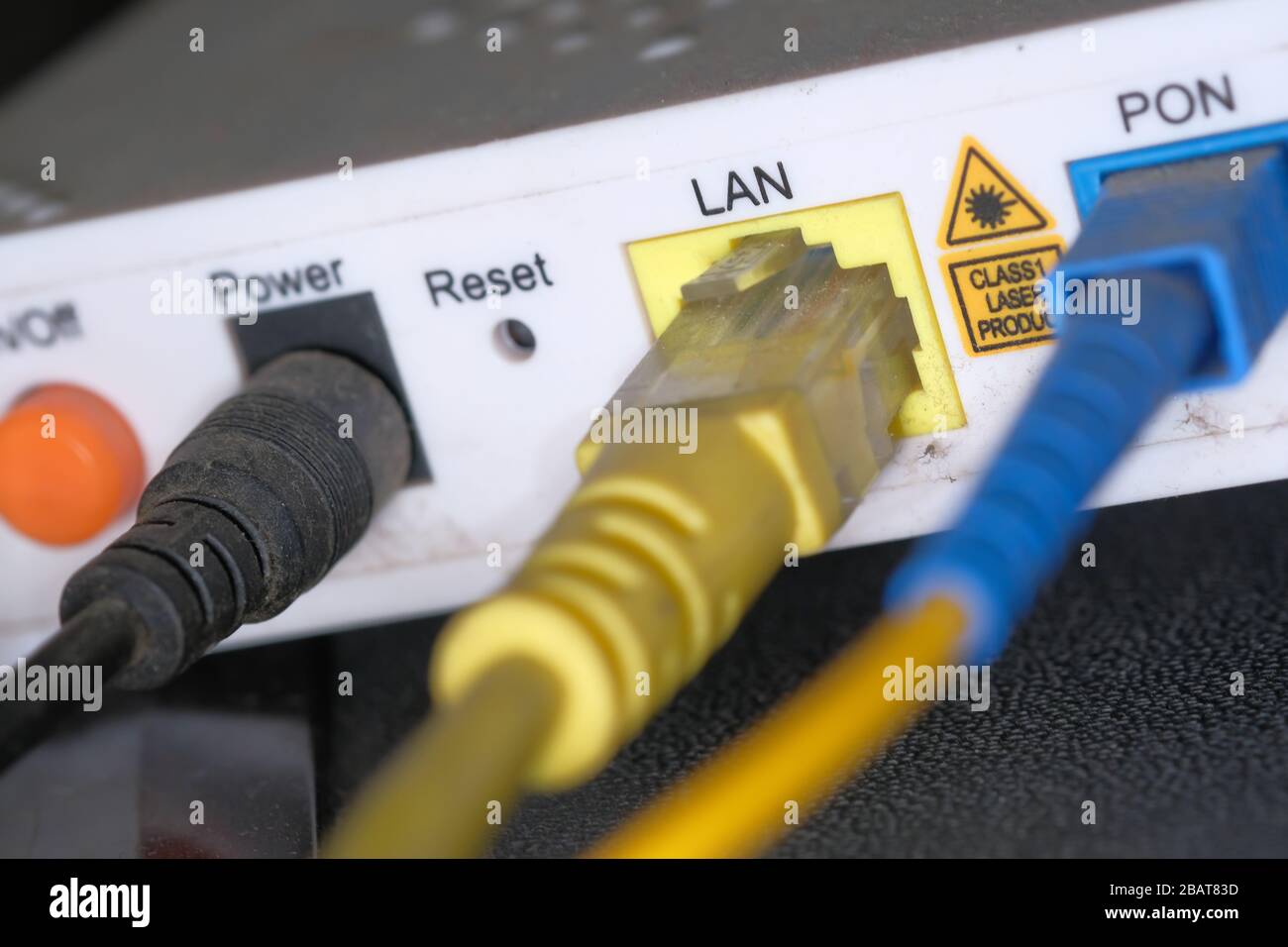 high-tech chords and ethernet cables, close up Stock Photo - Alamy